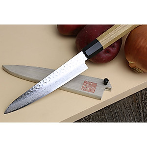 Yoshihiro 46 Layers VG10 Hammered Damascus Petty Japanese Utility Knife Ambrosia Handle (6''(150mm))