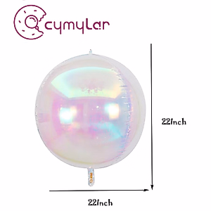 22Inch Iridescent 4D Sphere balloons,Holographic balloons for 21st birthday party/Iridescent party/girl party/Groovy party decoration(4pcs)