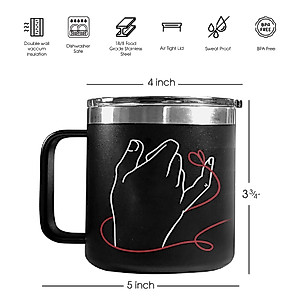 Giveena Fiance Gift For Women - Stainless Steel 14oz Mug Set of 2- Anniversary Wedding Engagement Gifts for Couple Bride and Groom - Bridal Shower Gift For Bride To Be Christmas Gift For Couple Wife