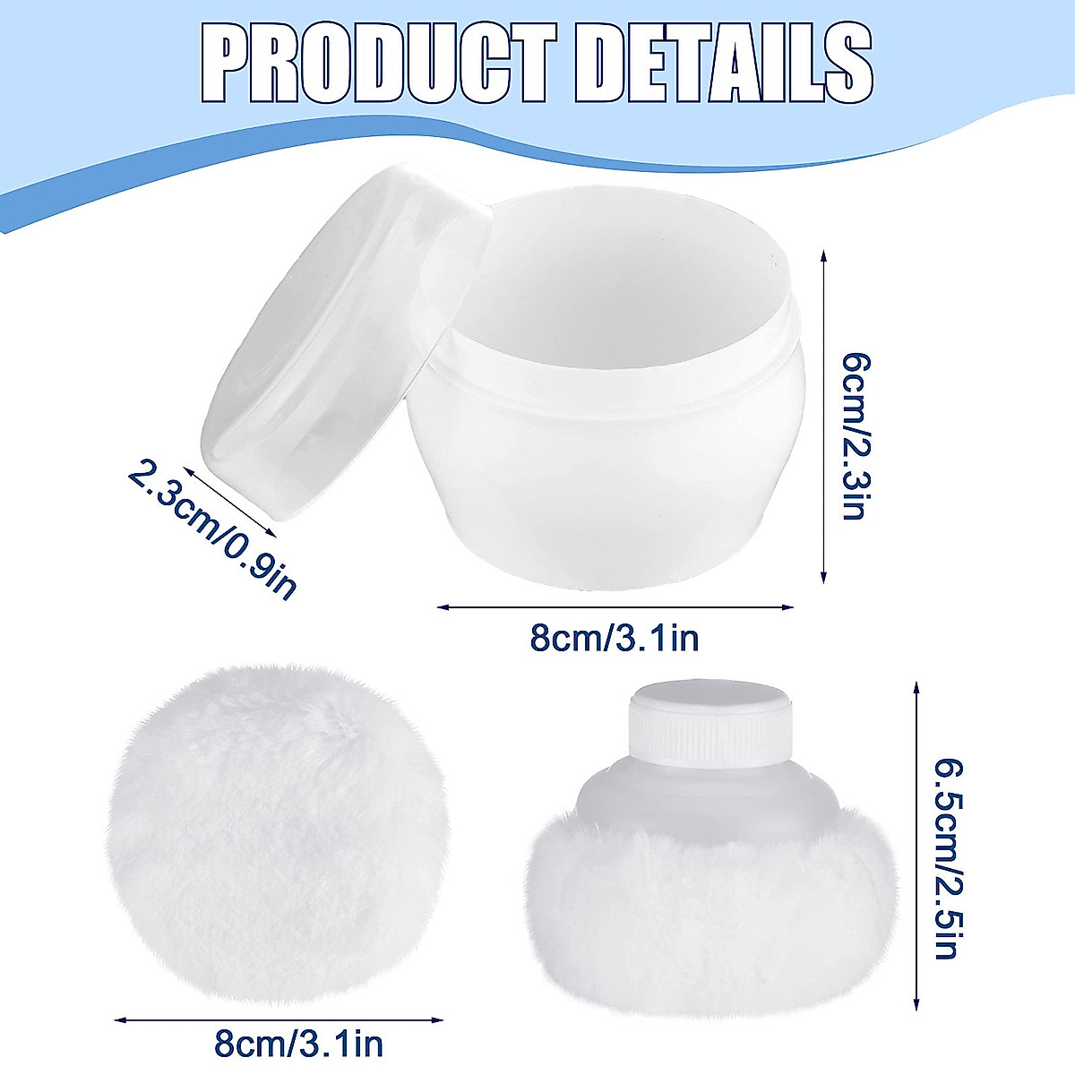 4 Pcs Body Powder Container After Bath Baby Fluffy Puff Kit Baby Body Care Cosmetic Bath Powder Container with a Large Handle Puff Box for Home Travel