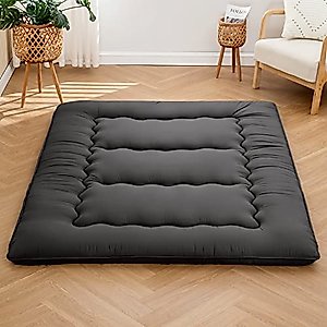 Futon Mattress Mattress Topper Twin Japanese Floor Mattress Memory Foam Tatami Foldable Sleeping Mattresses Camping Mattress,Black