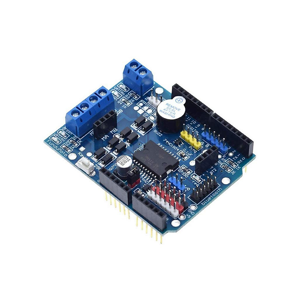Treedix L298P Motor Shield Stepping DC Motor Drive Module Drive Expansion Board Compatible with Arduino
