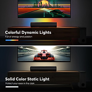 Wohome 2.1ch Small Sound Bars for TV with 6 Levels Voice Enhancement, Built-in Subwoofer, 16 Inches Bluetooth Soundbar Speakers with Optical/AUX/USB Connection, S100