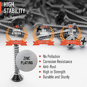 MYTOW Self Drilling & Self Tapping Screws Assortment Kit Set (250Pcs) Screws Available for Multi-use for Wood Screws, Sheet Metal Screws, and Drywall Screws,Screw Organizer and Storage