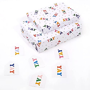 CENTRAL 23 - 'YAY' Wrapping Paper - 6 Gift Wrap Sheets - Multi Coloured Gift Wrap - Birthday Wedding New Baby - Recyclable