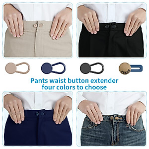 12PCS Pants Button Extender, Waist Button Extenders for Jeans, Waist Extenders for Pants for Women Men, No Sewing Instant Waistband Extension 1-1.8 Inches