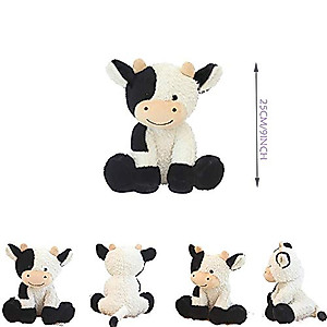 CHELEI2019 9" Cow Stuffed Animals Soft Cuddly Cow Plush Stuffed Animal Toy for Kids