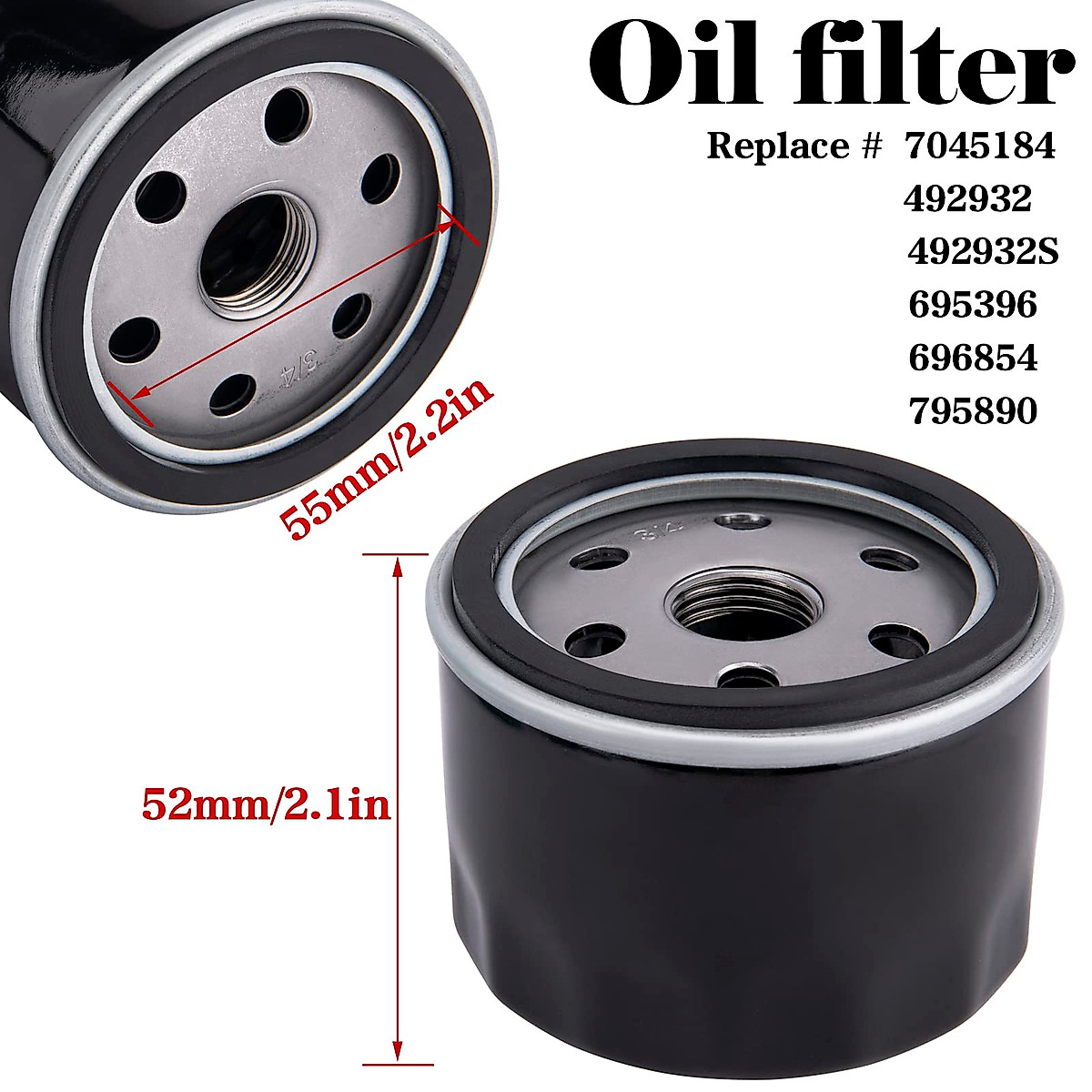 792105 Air Filter 276890 + 492932 Oil Filter for Briggs & Stratton 4163205 4163206 40G777 407777 445877 445667 for LA165 D160 D170 Z245 MIU11515 GY21057 Lawn Mower 792105 Air Filter Tune Up Kit