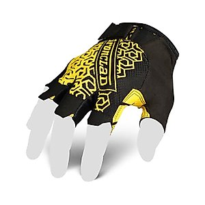 Ironclad PC Gaming Gloves, Precision Fit, Performance Silicone Grip, Moisture Wicking Construction, 1 Pair, ES-IPC-04-L, Black/Yellow, Large
