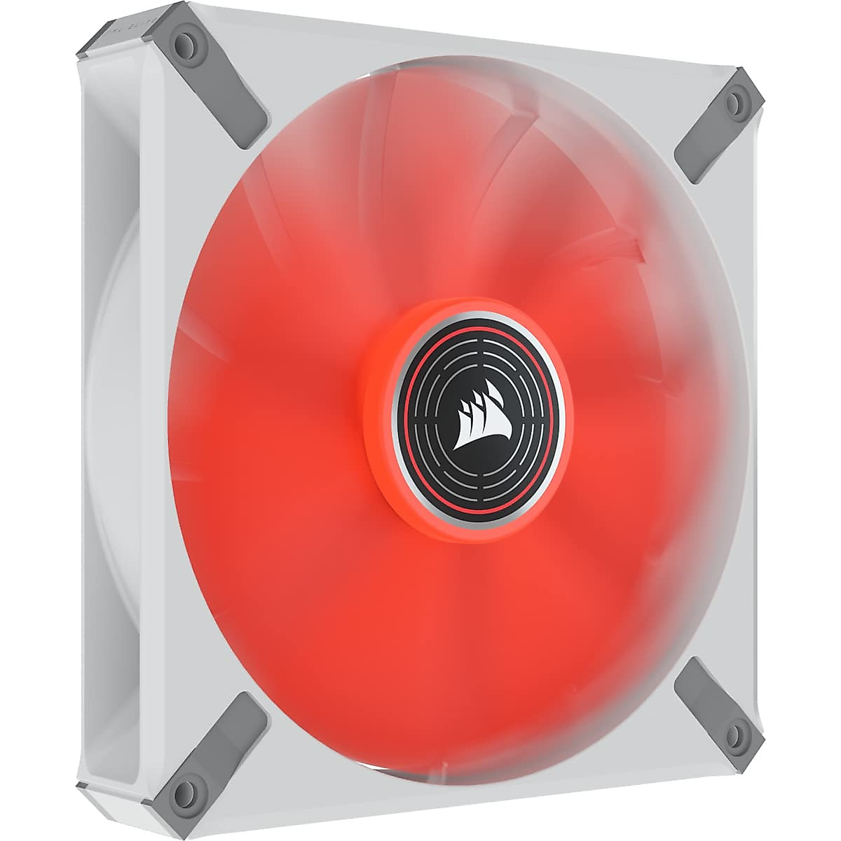 CORSAIR ML140 LED Elite, 140mm Magnetic Levitation Red LED Fan with AirGuide, Single Pack - White Frame
