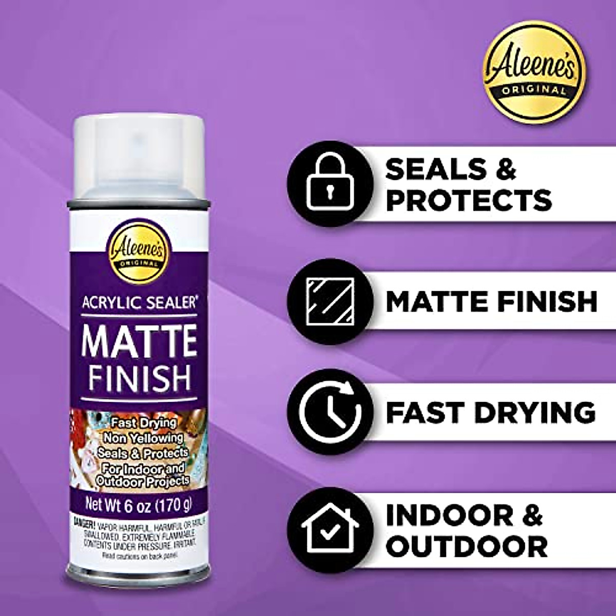 Aleene's Spray Finish 6oz Acrylic Sealer, 6 Ounce (Pack of 1), Clear-Matte