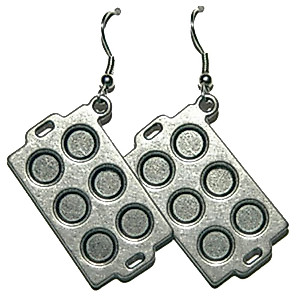 Pewter Cupcake Pan Dangle Earrings (D255)