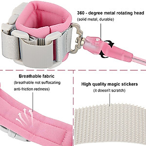 Blisstime Toddler Leash, 【2 Pack】Kid Leash Anti Lost Wrist Link with Key Lock Upgraded Baby Leash with Safety Wristband Rope for Babies Toddlers Child Kids