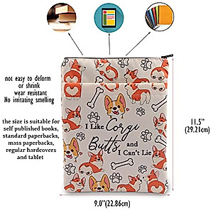 Corgi Dog Book Sleeve Corgi Lover Gift Corgi Book Protector I Like Corgi Butts and I Can't Lie Book Cover Corgi Mom Dad Gift