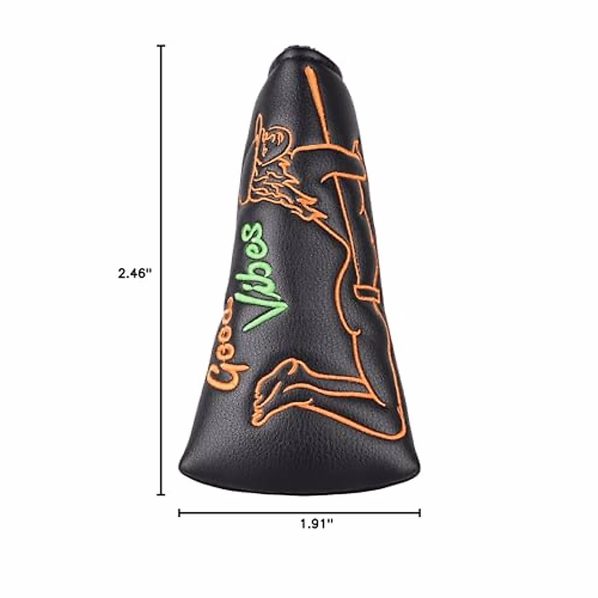 Craftsman Golf Beauty Hold The Club Black Blade Putter Headcover Magnetic Closure Good Vibes