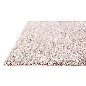 Unique Loom Solo Collection Solid, Plush, Kids, Modern Area Rug, 5 ft x 7 ft 7 in, Pink