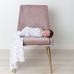 Ely's & Co. Muslin Swaddle Blanket 100% Soft Muslin Cotton 3 Pack 47"x 47" (Lavender Butterfly)