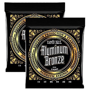 Ernie Ball 2568 Aluminum Bronze Light Acoustic Guitar String Set - 2 Pack