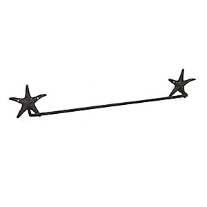 Hampton Nautical Cast Iron Starfish Large Bath Towel Holder 28" Bathroom Beach Home Decorating