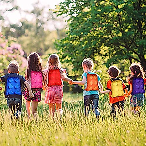 Yerliker 24 Pack Building Block Party Bags Building Blocks Drawstring Gift Bags Building Block Treat Bag Goodie Bags Brick Party Bags Blocks Goody Bags for Kids Birthday Party Supplies Decorations