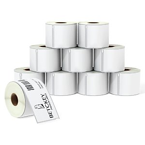 BETCKEY - Compatible DYMO 99019 (2-5/16" x 7-1/2") Large Lever Arch File Labels, Compatible with DYMO Labelwriter 450, 4XL, Rollo & Zebra Desktop Printers [10 Rolls/1500 Labels]