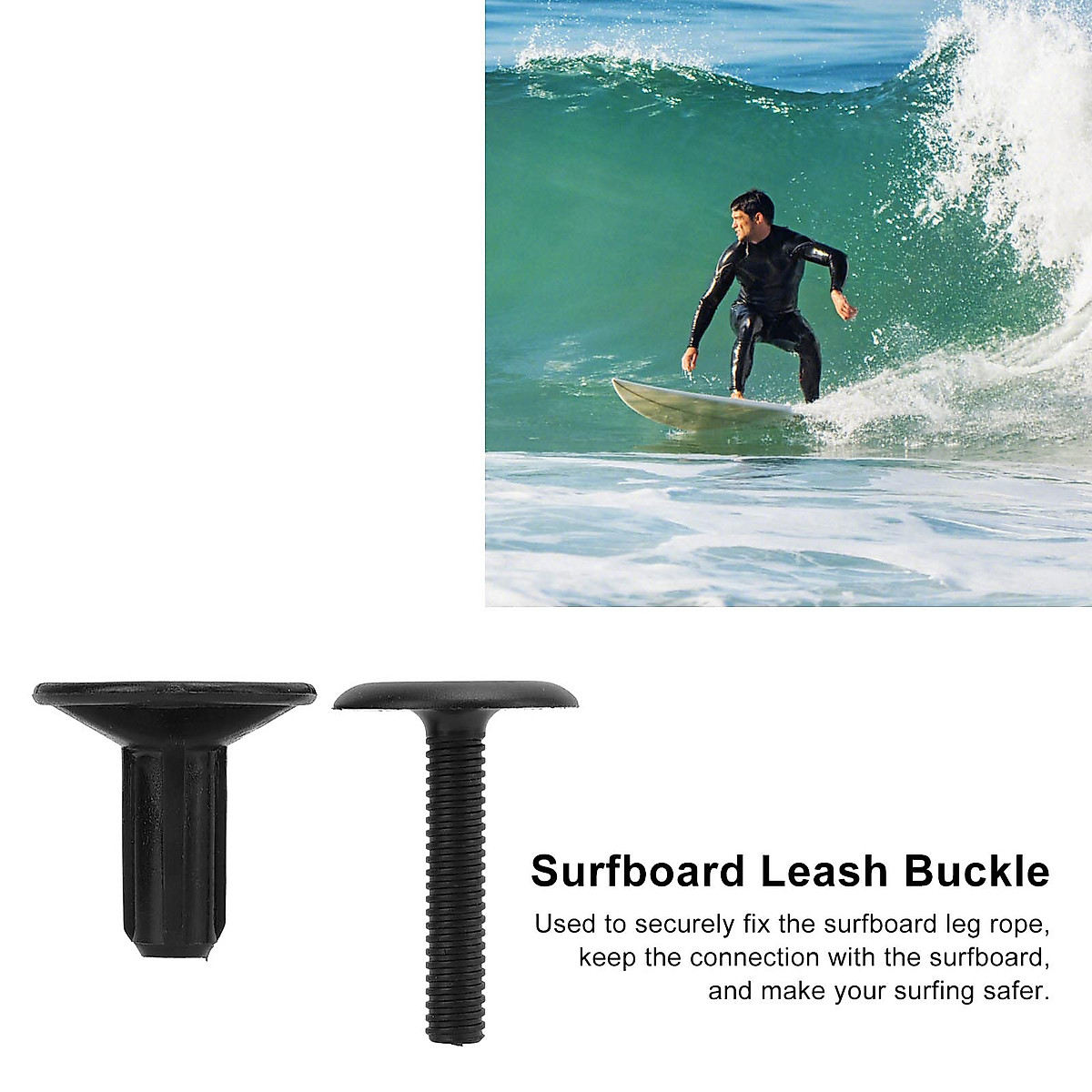 EVTSCAN Surf Board Leash Leg Rope Plug - Surfing Screw Leg Rope Plug Safety Foot Buckle Surfboard Accessory