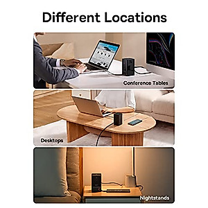 USB C Charger Baseus PowerCombo Tower 65W, 6-in1 Charging Station with Retractable USB-C Cable, 3 Outlets, USB A USB C Ports, Surge Protector Power Strip for MacBook, iPhone, Laptop, Multiple Devices