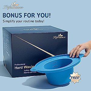 Lifestance Premium Waxing Kit- L1 Wax Warmer for Hair Removal Kit- Wax Starter Kit with 59 Items-Hard Wax Kit for Full Body- Legs- Face- Eyebrows- Bikini-Brazilian