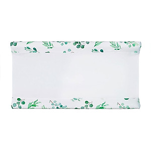 Changing Table, Easycare Soft Cotton, Beautifully Printed Changing Table Cover (Green Leaves, White Plush)