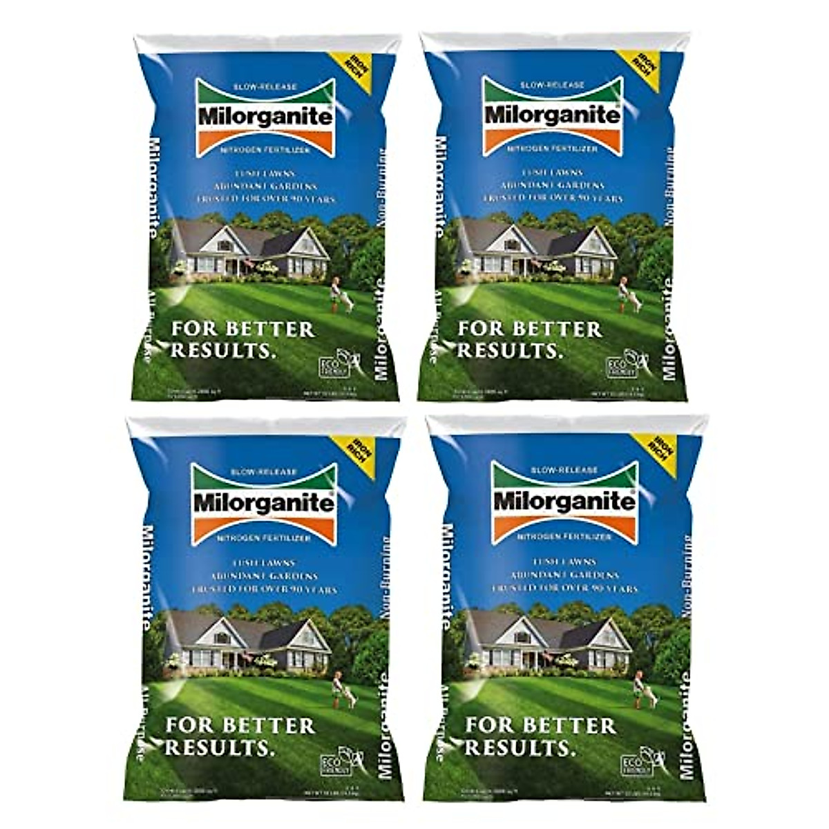 Milorganite Slow-Release Nitrogen Fertilizer, 32-Pound - (4 Bags)