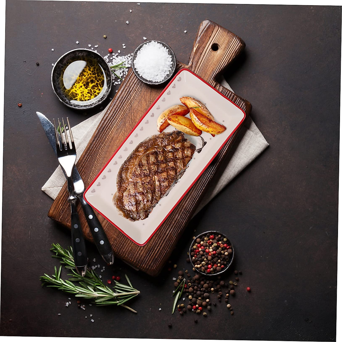 ADOCARN 1pc Pottery X Plate Bread Pasta Microwave Style Gnomes Event Small Baking Display Platter Snacks Japanese Use Dessert Chips Home Serving Salad Oval Decor Platters Restaurant