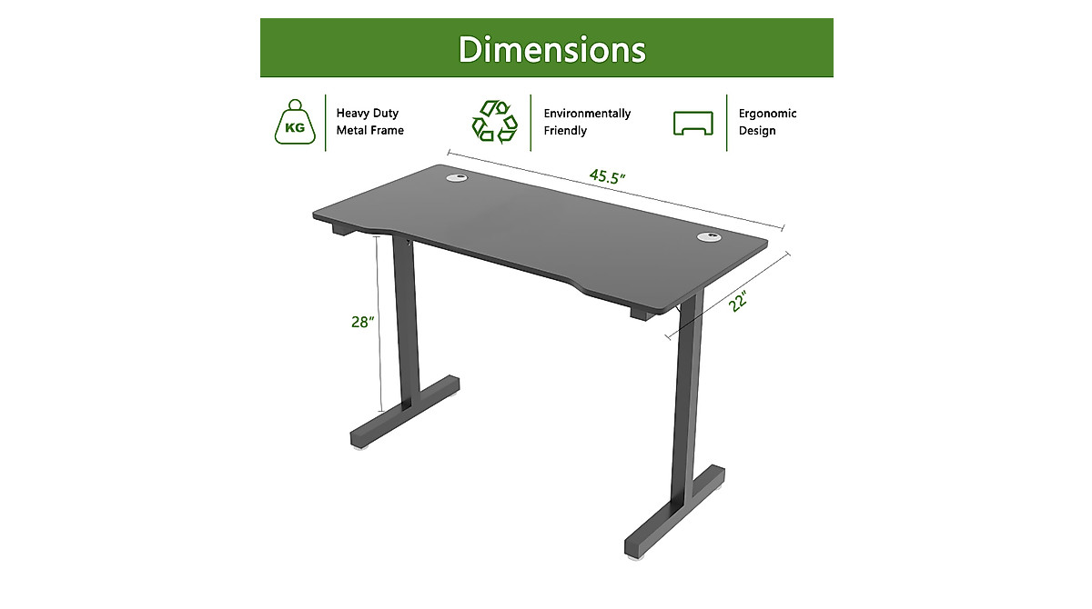 Modern 4 FT Home Office Desk with Cable Management