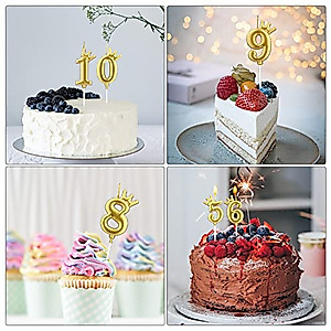 2.36in Birthday Number Candle, 3D Candle Cake Topper with Crown Cake Numeral Candles Gold Number Candles for Birthday Anniversary Parties (2)