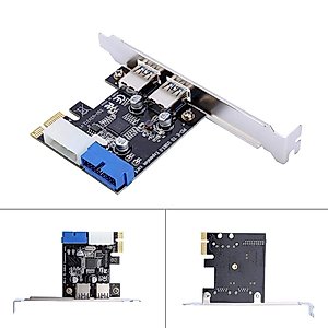 PCI-E to 2 USB 3.0 Hub Port PCI Expansion Card Adapter with Front 20-PIN Interface
