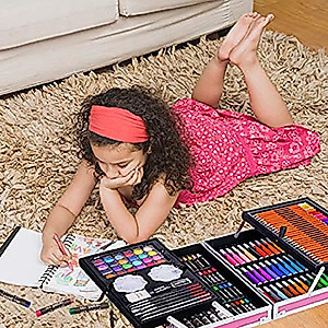 RCIDOS Crayol Art Set,Crafts Drawing Painting Art Case, Art Case Coloring Set, Oil Painting Stick Art Kit Case, Pencil Color Kit For Kids Girls Boys Teens