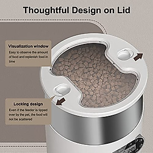 Automatic Cat Feeders, Timed Dog Cat Food Dispenser for Dry Food, Intelligent Portion Control 1-4 Meals Per Day ,Voice Recorder, Pet Self Feeding with Stainless Steel Liner&2 Bowls-4.5L