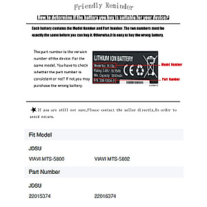 Estry 13500mAh 22015374 Battery Replacement for JDSU VIAVI MTS-5800 VIAVI MTS-5802 JDSU 22015374 22016374 Battery