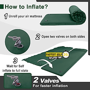ELECINNOV Self Inflating Sleeping Pad for Camping with Electric Pump 3.14" Ultra-Thick Memory Foam Camping Mats 9.5 R-Value Insulated Camping Pad Air Mattress with Pillow for Car Camping
