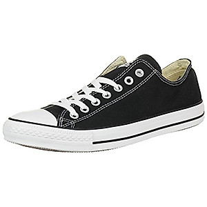 Converse Chuck Taylor All Star Canvas Low Top Sneaker, Black/White ,9 US Men/11 US Women