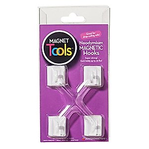 Dowling Magnets Ceiling Hooks for Suspended Ceilings, White, Pack of 4, 1" L x .88" W