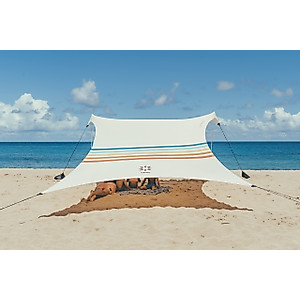Neso Tents Grande Beach Tent, 7ft Tall, 9 x 9ft, Reinforced Corners and Cooler Pocket (Rainbow)