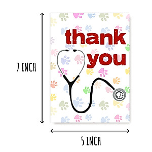 EdgarGifts Funny Thank You Card - Veterinary Card - Thanks Vet Card - Veterinarian Appreciation Card - Thank You Card For Vets, 5 x 7 inches
