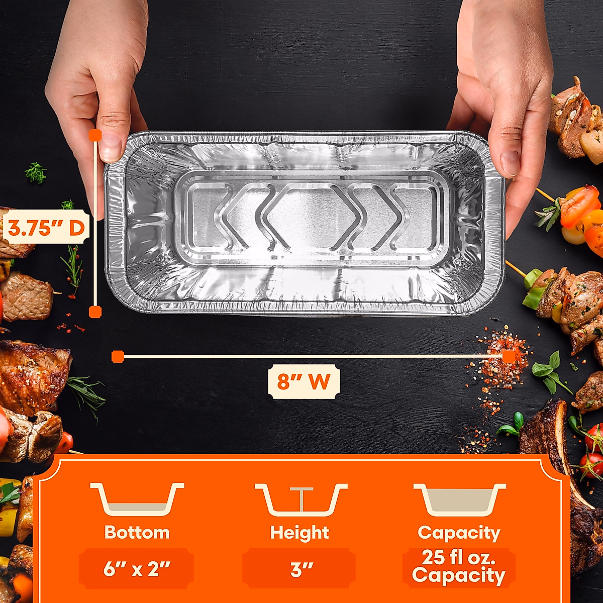 [30-Pack] Blackstone Griddle Compatible Cup Liners, Aluminum Foil Drip Pans for Easy Drain Management of Blackstone Grease Trays. Bulk Package, 5017, Size: 8" x 3 3/4"