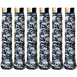 ALIEN PROS Tennis Racket Grip Tape (6 Grips) – Tac Moisture Feel Tennis Grip – Tennis Overgrip Grip Tape Tennis Racket – Wrap Your Racquet for High Performance (6 Grips, Skull)