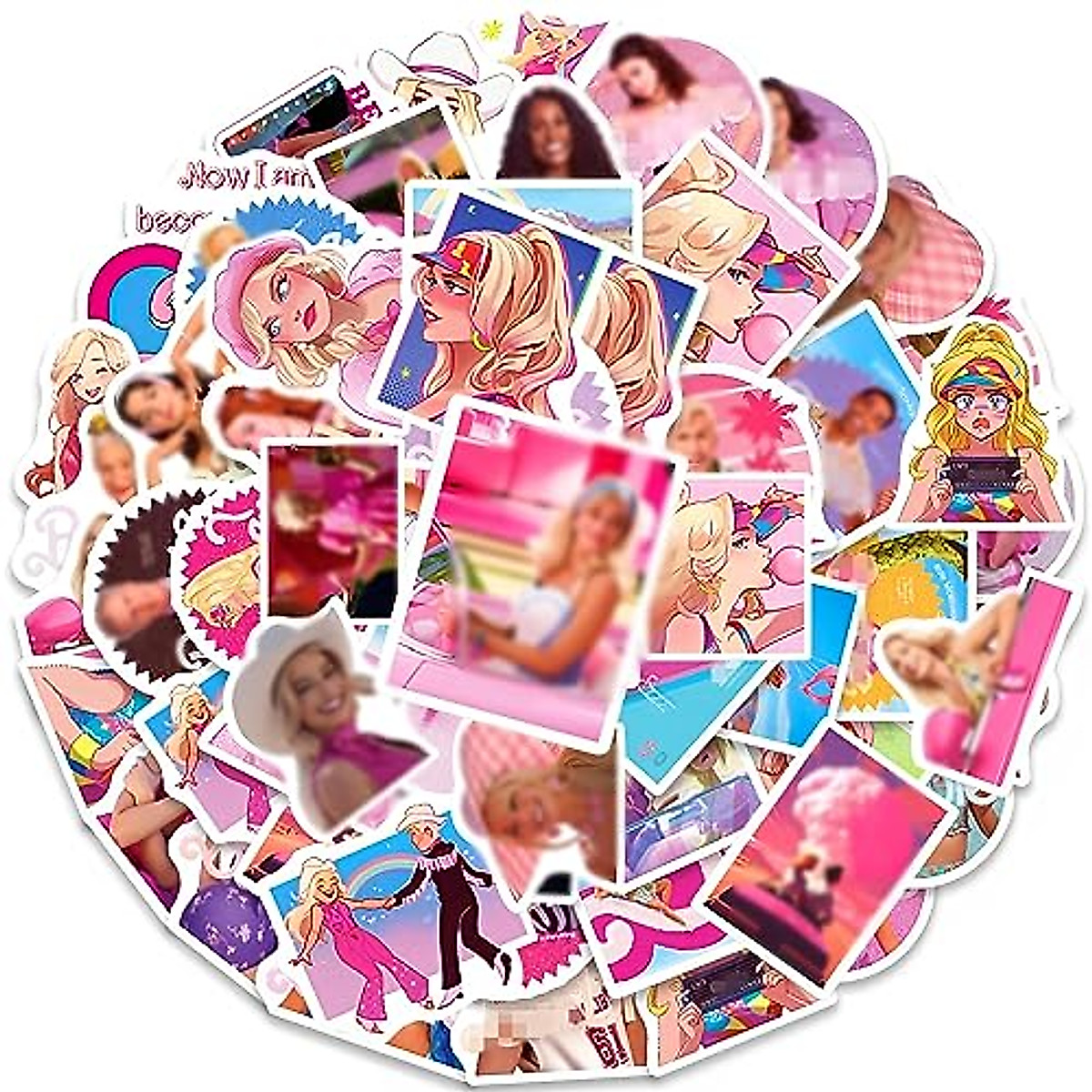 50Pcs Cute Pink Girls Stickers for Suitcase Skateboard Trunk Laptop Computer Water Bottles Phone Car Teens Boys Girls Decal Waterproof Sticker.