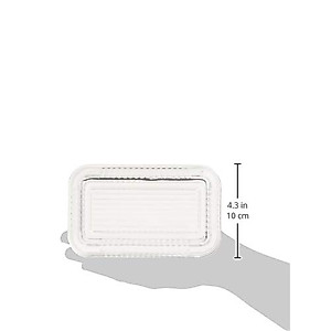 Circleware Farm Glass Butter Dish with Glass Lid, Multi-Purpose Preserving Serving Dessert Dish Tray, 6.75" x 4", Glassware for Cream Cheese, Cake, Salad, Candy, Foods & Best Selling Gift Ideas