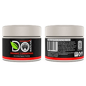 DoMatcha - Organic Ceremonial Green Tea Matcha Powder, Natural Source of Antioxidants, Caffeine, and L-Theanine, Promotes Focus and Relaxation, Kosher, 75 Servings (2.82 oz)