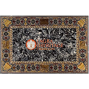 Marble 60"x36" Living Room Dining Side Table Top Handmade Inlay Design Furniture Decor
