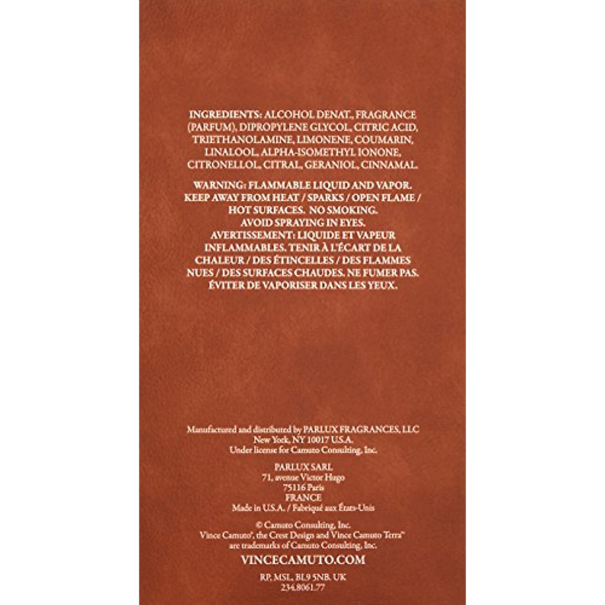 Vince Camuto Terra Eau de Toilette Spray for Men, 3.4 Fl Oz