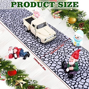 JiaUfmi Village Street Mat Christmas Village Accessories Miniature Road Decorations Cobblestone Brick Display Mat for Outdoor Indoor Bathroom Home Garden Figurine, 47.2 x 4.72 x 0.08 Inches